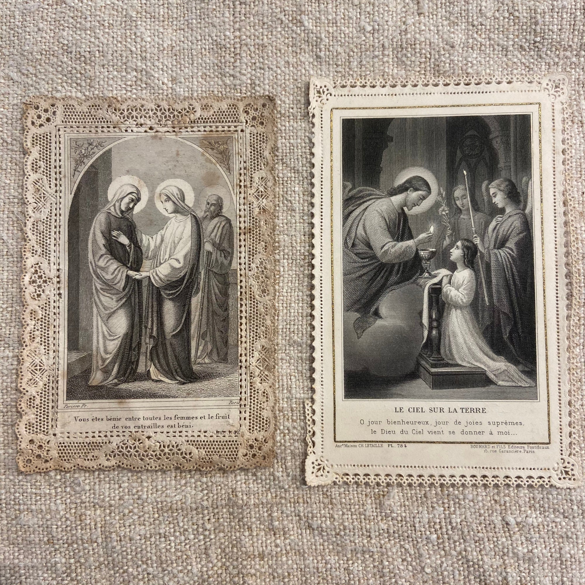 French Lace Prayer Cards: Antique Catholic Ephemera (digital Download ...