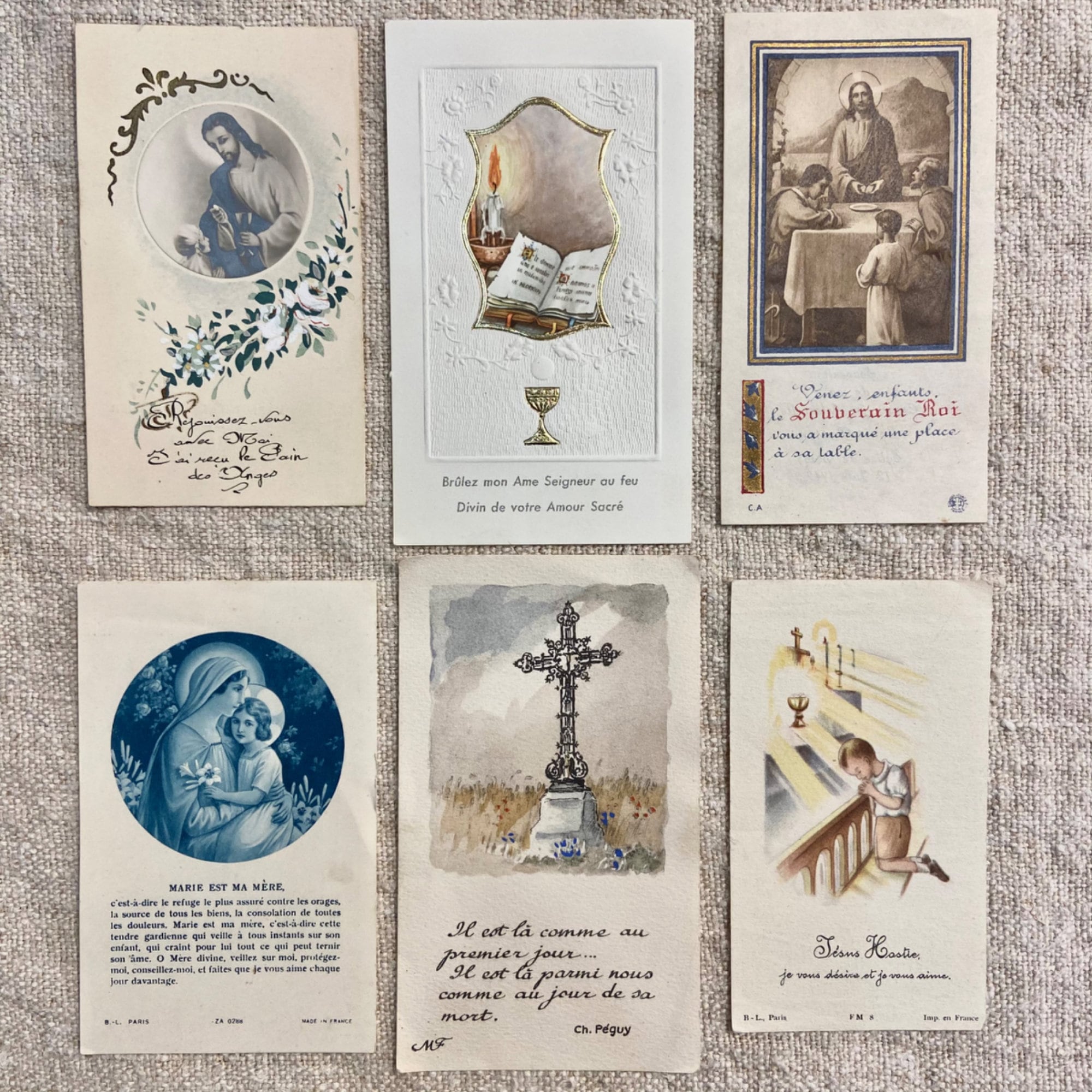 20 French Vintage Prayer Cards, Christian Digital Scrapbooking ...