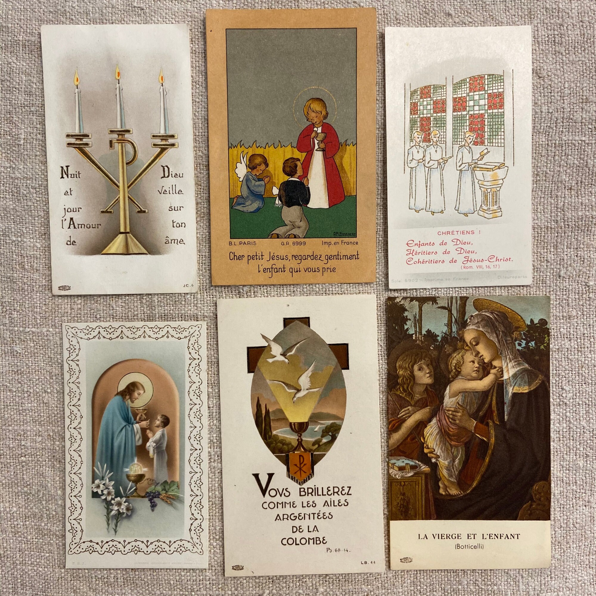 20 French Antique Prayer Cards, Catholic Digital Ephemera for Religious ...