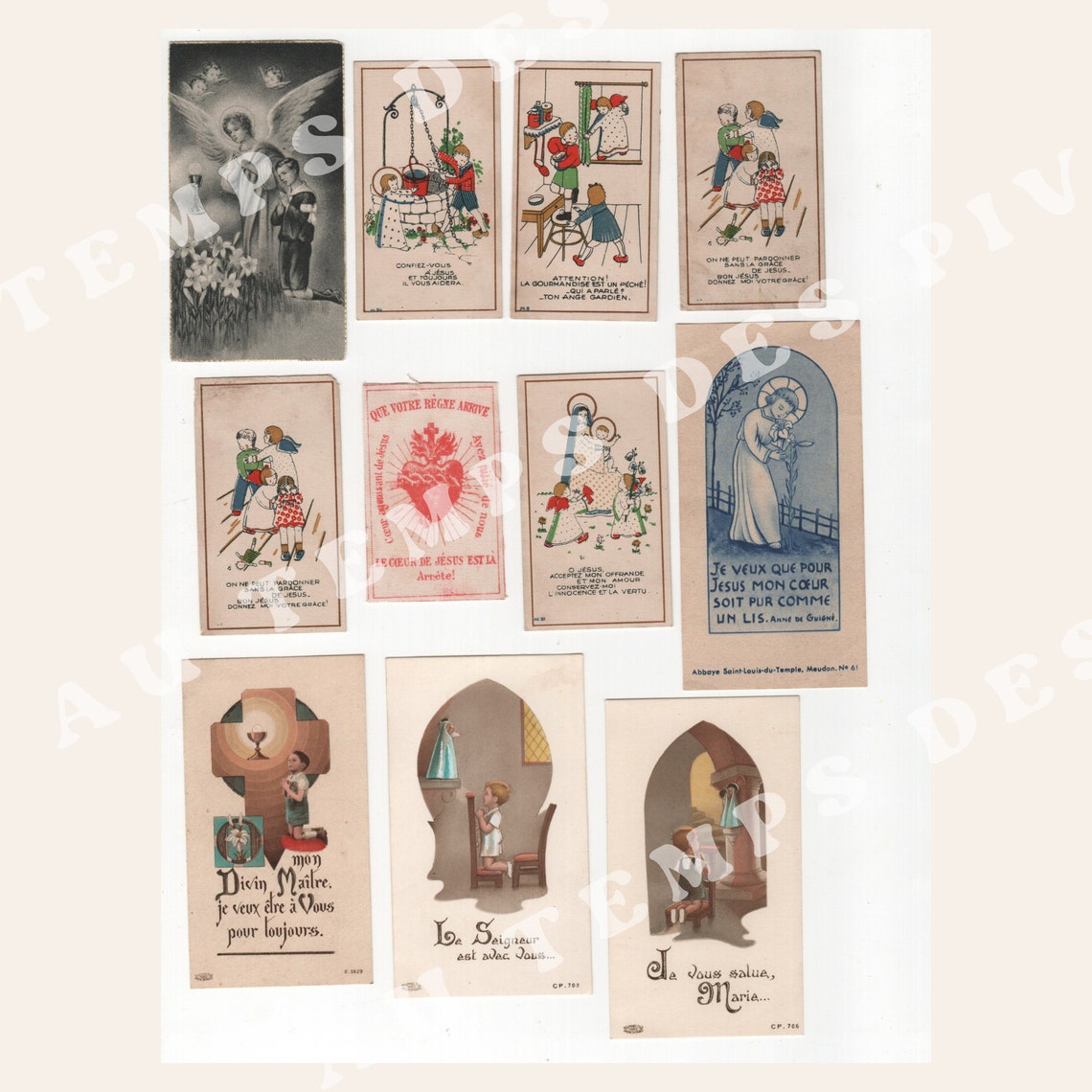 20 French Catholic Prayer Cards for Religious Journal, Printable ...