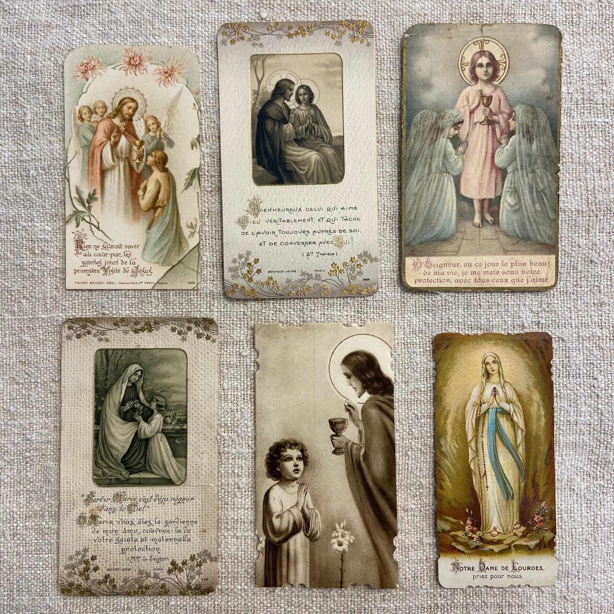 20 Printable French Vintage Prayer Cards, Digital Download Faith Cards ...