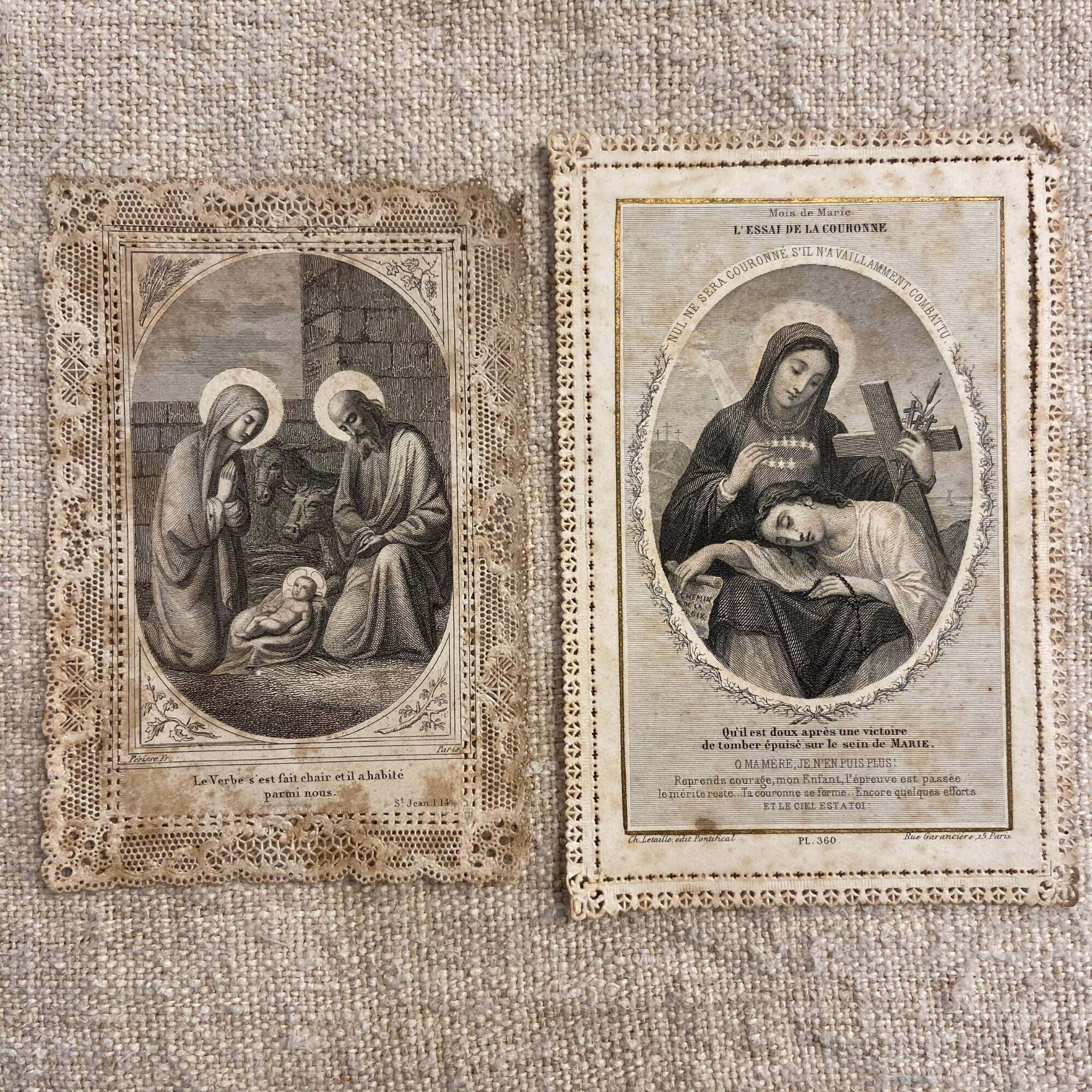 French Lace Prayer Cards: Antique Catholic Ephemera (digital Download ...