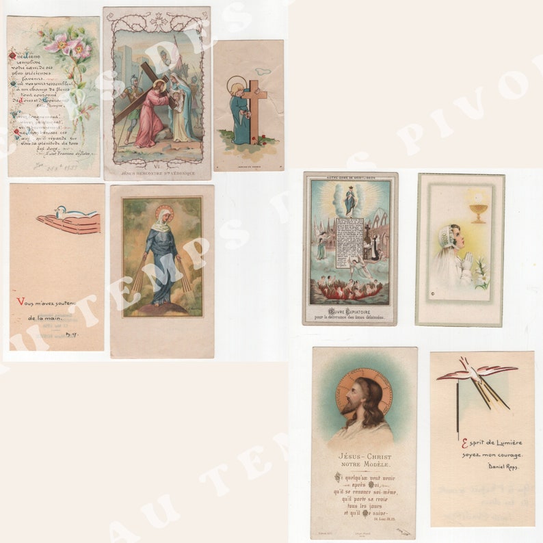 French Antique Prayer Cards: Catholic Ephemera for Junk Journals ...