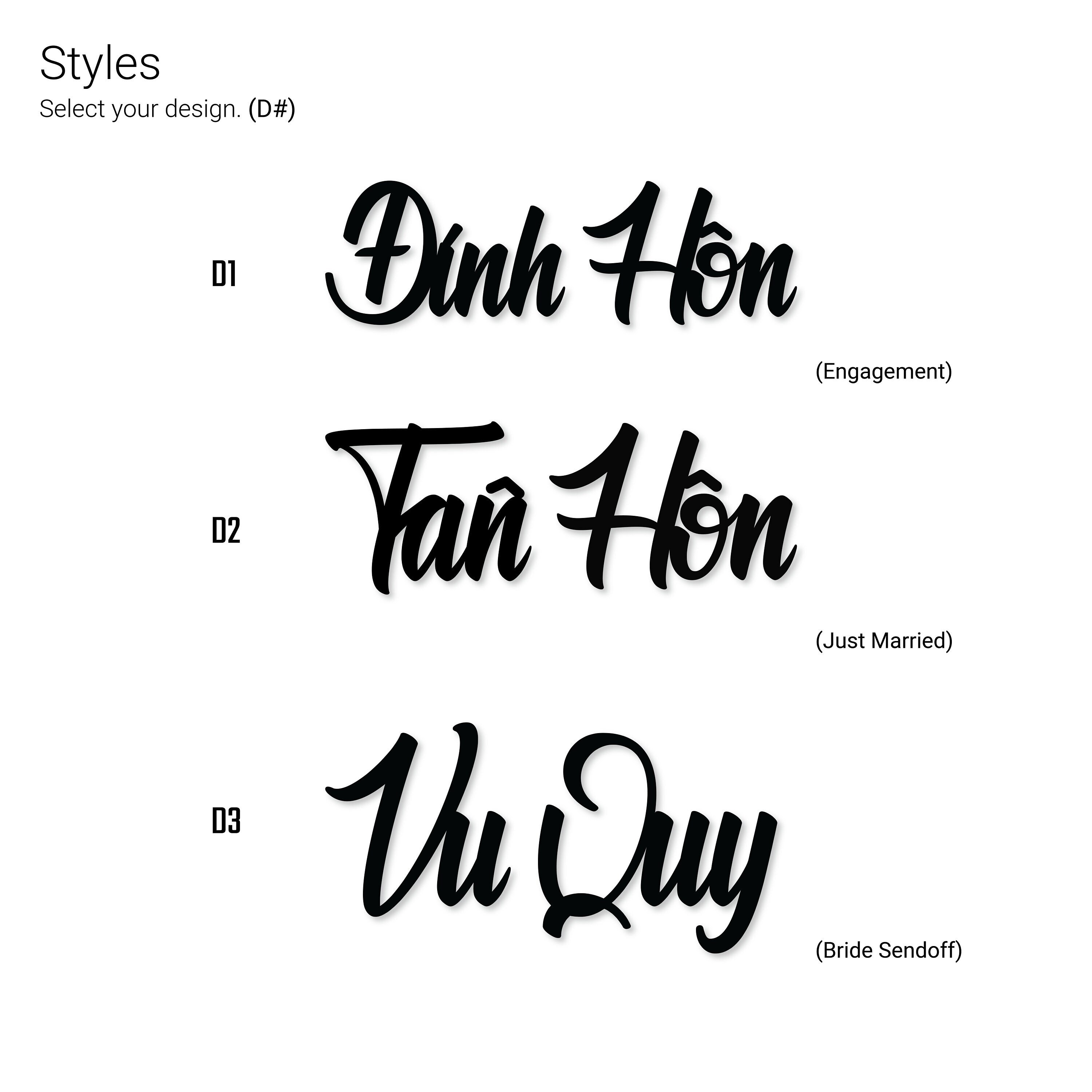 Dinh Hon Modern Vietnamese Wedding Sign (D4) | Engagement, Just Married ...