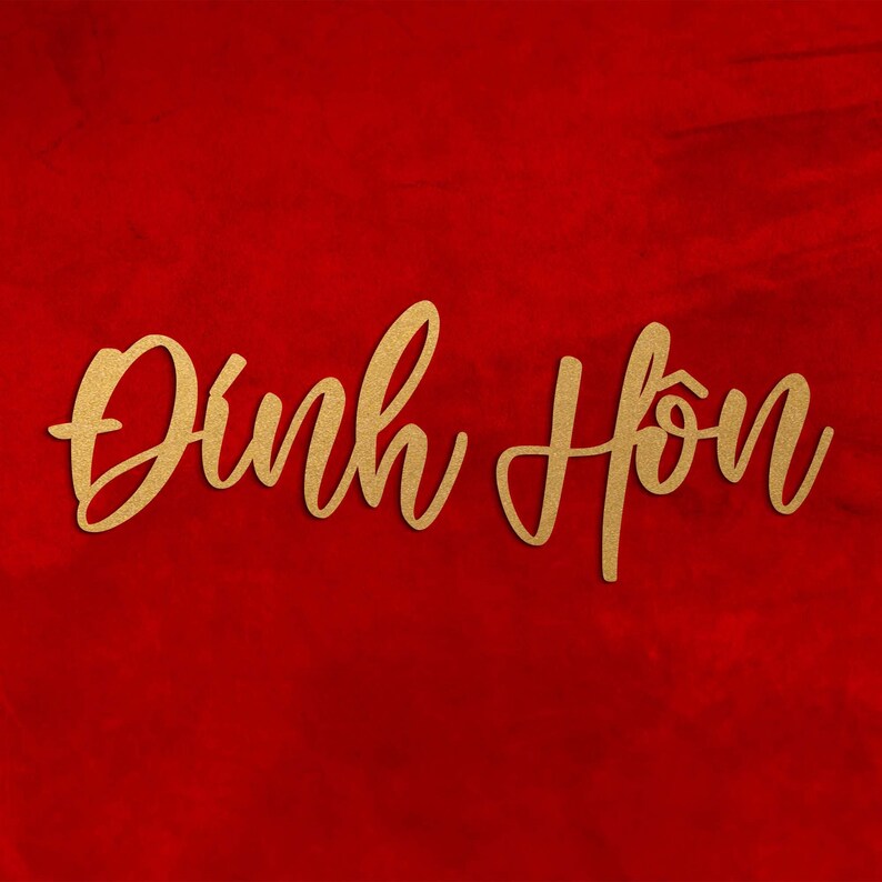 Dinh Hon Modern Vietnamese Wedding Sign (D2) | Engagement, Just Married ...