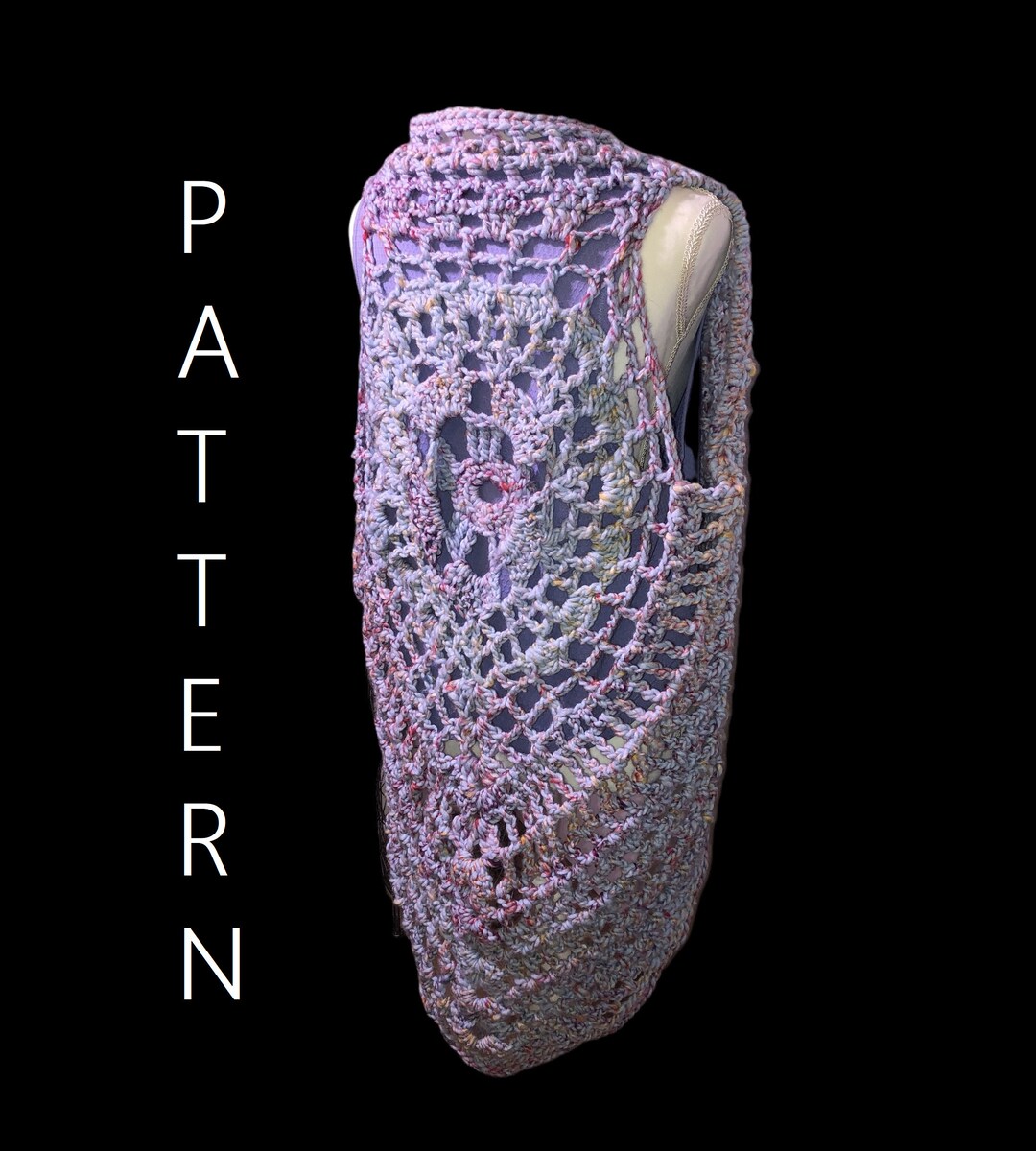 Dimensional Cosmic Flower Vest Crochet Pattern, Crochet Vest Pattern ...