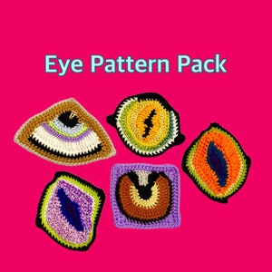 Granny Square Eye, Crochet Eye Granny Square Pattern, Crochet Eye Pattern, Granny Square Eye ...
