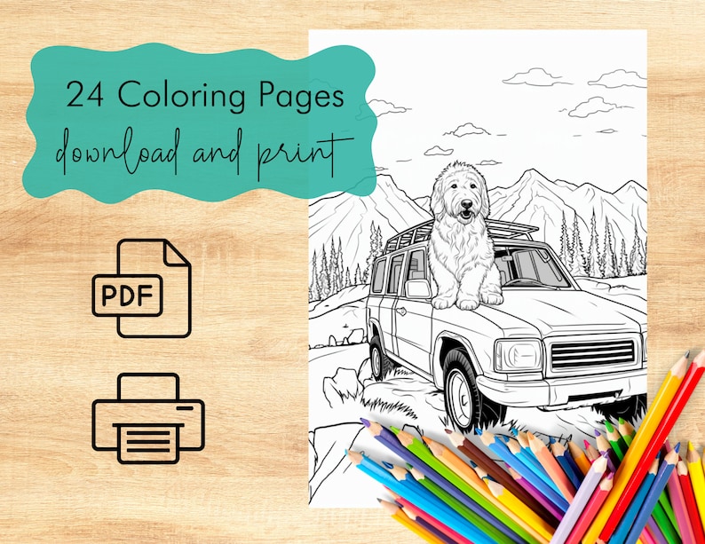 Goldendoodle Coloring Book Pages - Animal Coloring Pages for Adults ...