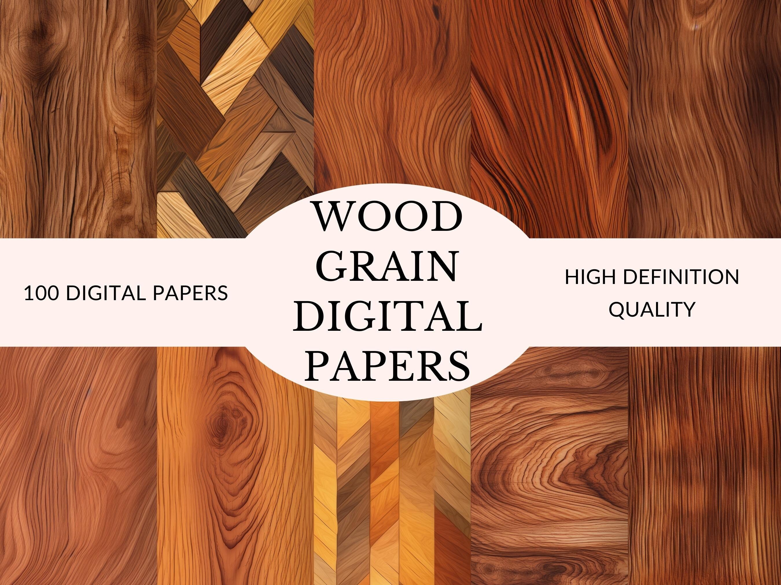 100 Pack Wood Grain Digital Papers, Wood Textures for Crafting - Etsy