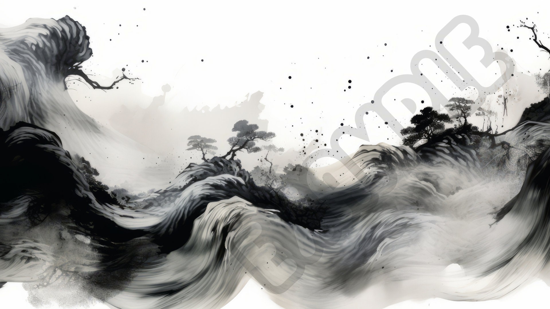10-pack Chinese Ink Art Inspired Digital Backdrops Perfect - Etsy