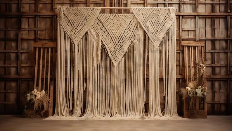 Macrame Wedding Backdrop Digital: Boho-inspired Knotting Patterns for ...