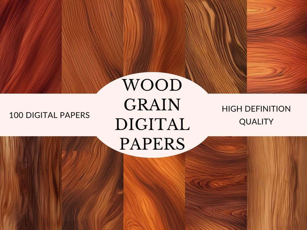 100 Pack Wood Grain Digital Papers, Wood Textures for Crafting - Etsy