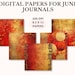 Red & Gold Digital Papers: High-res Designs for Junk Journals and ...