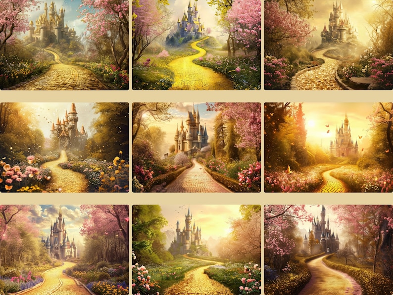 20-pack Enchanted Princess Castle Backdrops - High-resolution 300 DPI ...