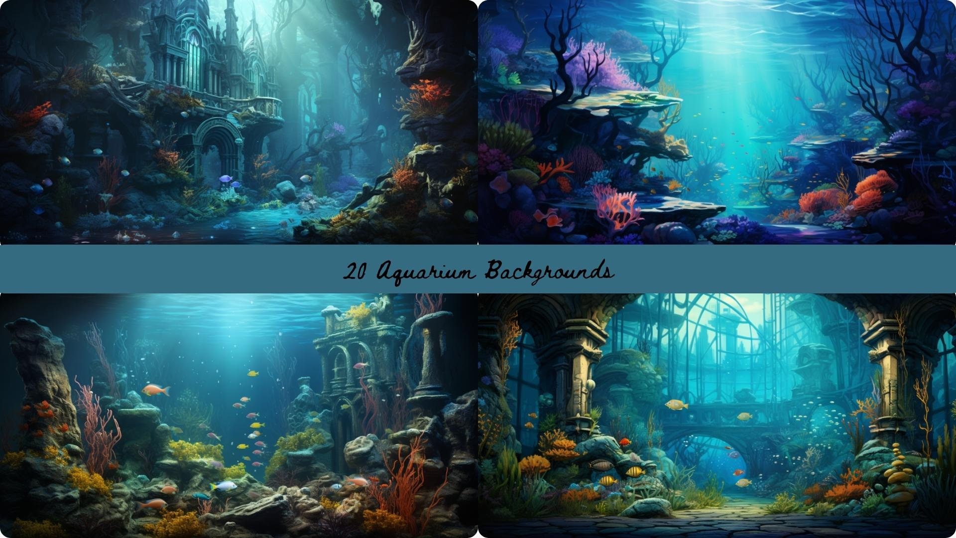 20-piece Assorted Aquarium Background Bundle - Etsy