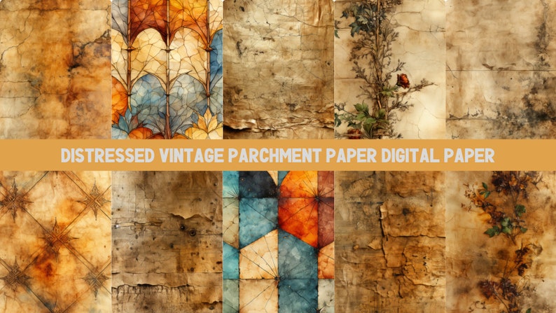 10-pack Old Parchment Digital Papers Vintage Ephemera for - Etsy