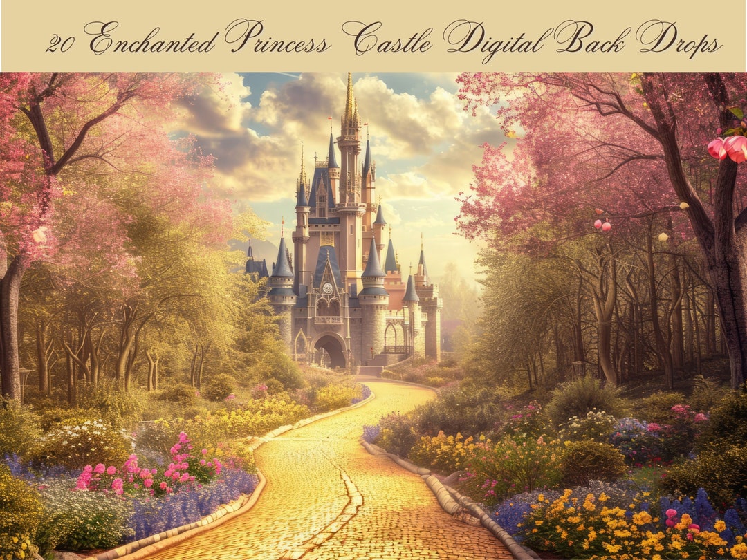 20-pack Enchanted Princess Castle Backdrops - High-resolution 300 DPI ...