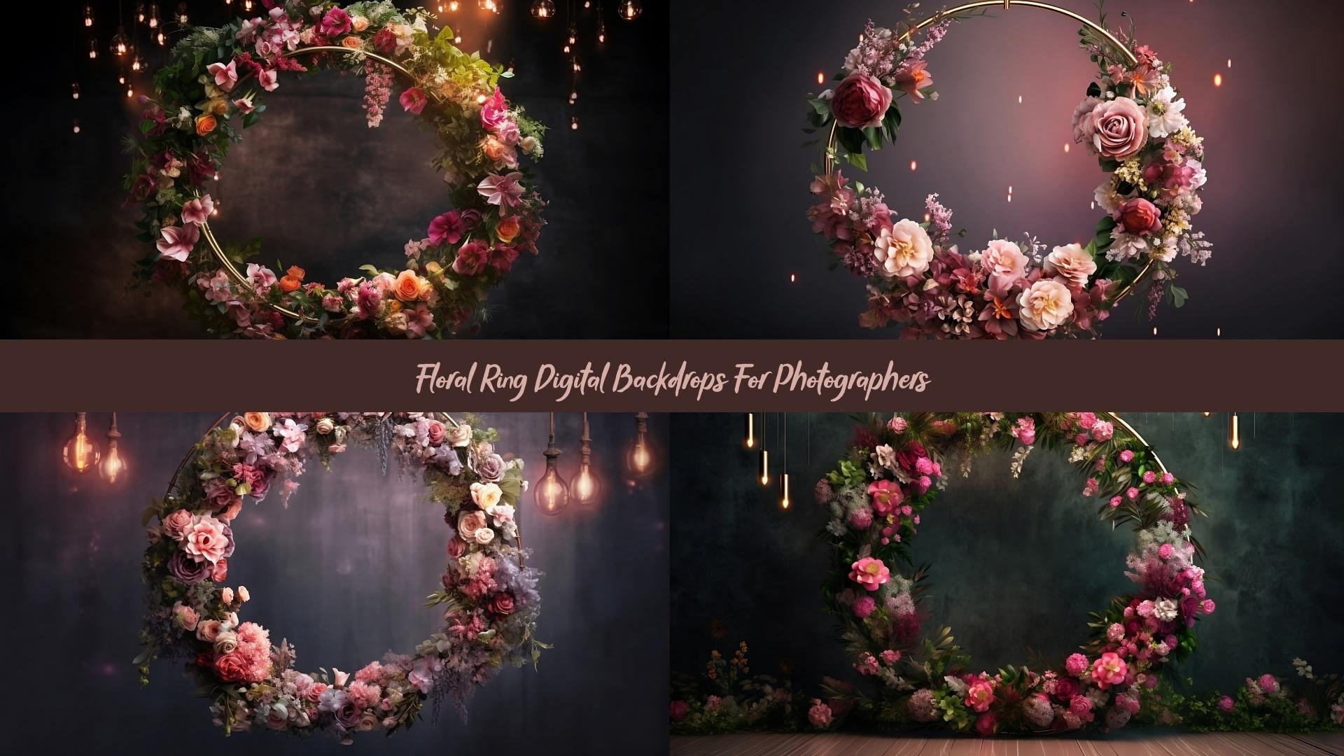 12-pack Floral Ring Backdrops Collection, High-quality Digital ...