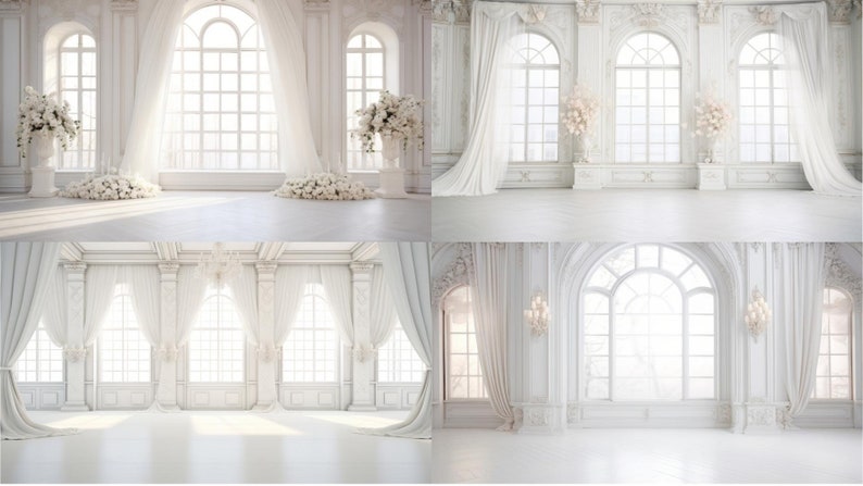 Elegant White Room Backdrops - 16 Pack, Perfect for Photographers ...