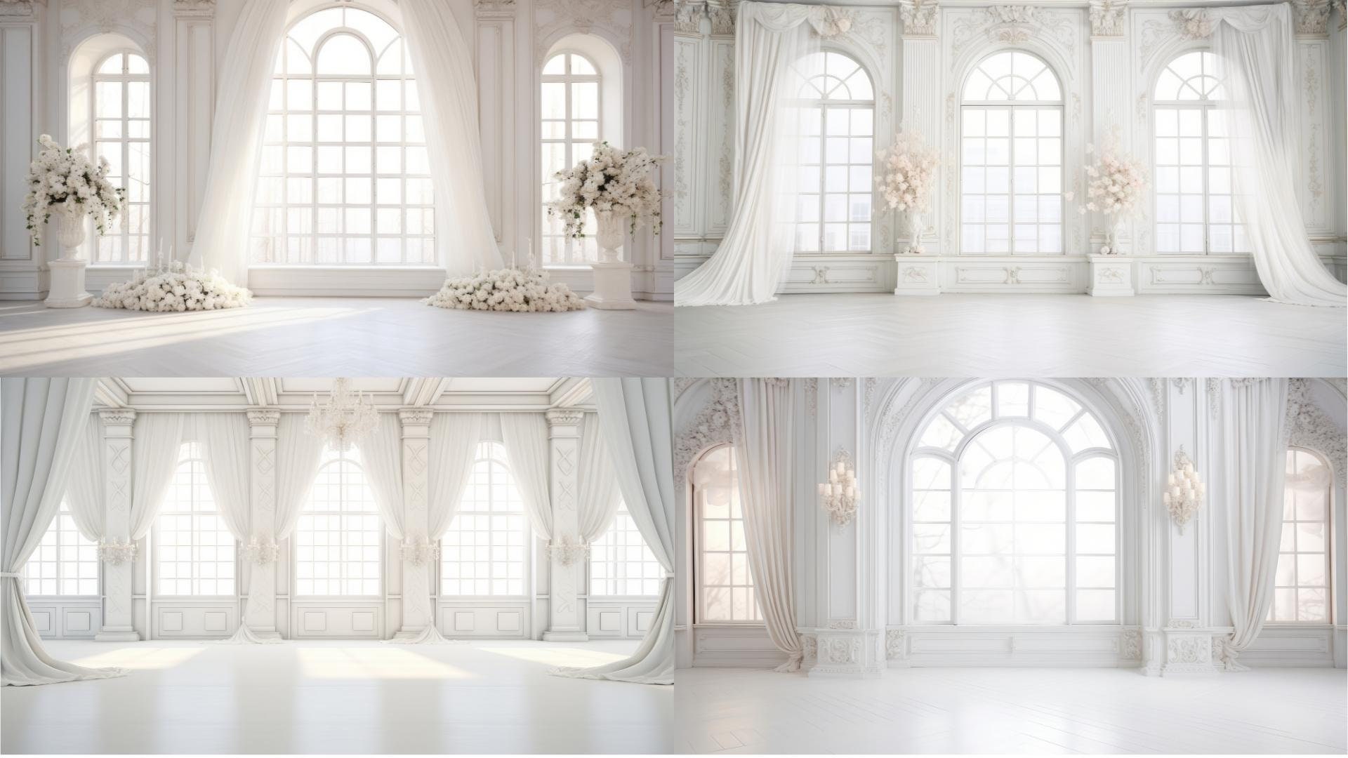 Elegant White Room Backdrops - 16 Pack, Perfect for Photographers ...