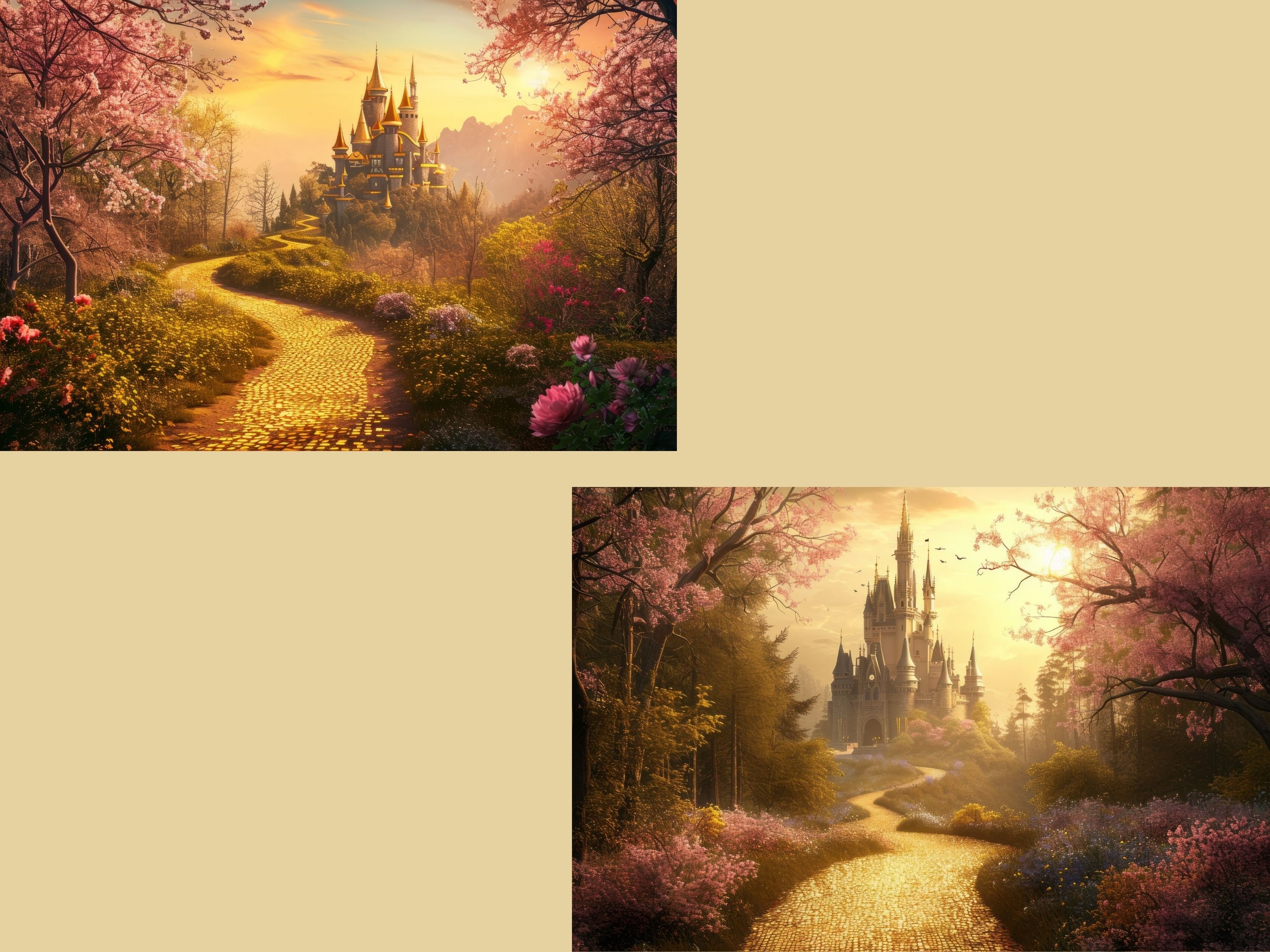 20-pack Enchanted Princess Castle Backdrops - High-resolution 300 DPI ...