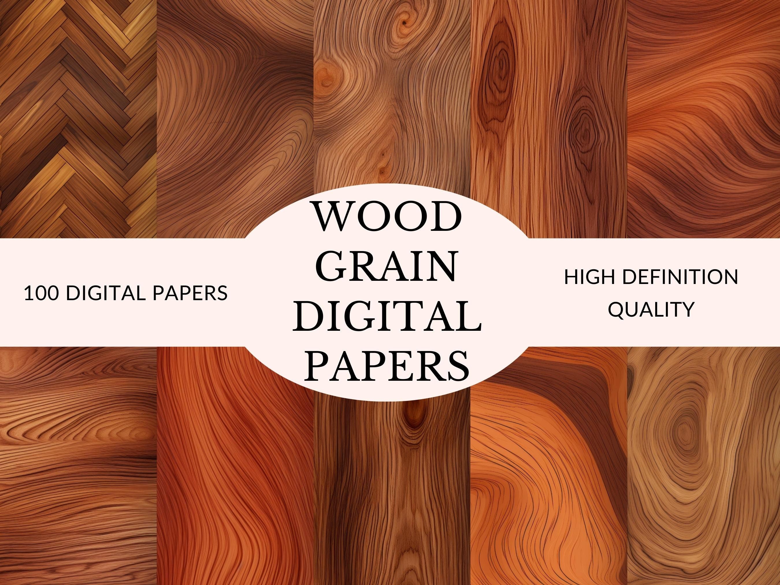 100 Pack Wood Grain Digital Papers, Wood Textures for Crafting - Etsy