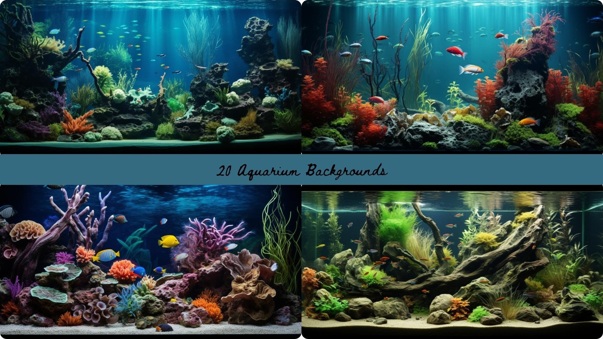 20-piece Assorted Aquarium Background Bundle - Etsy