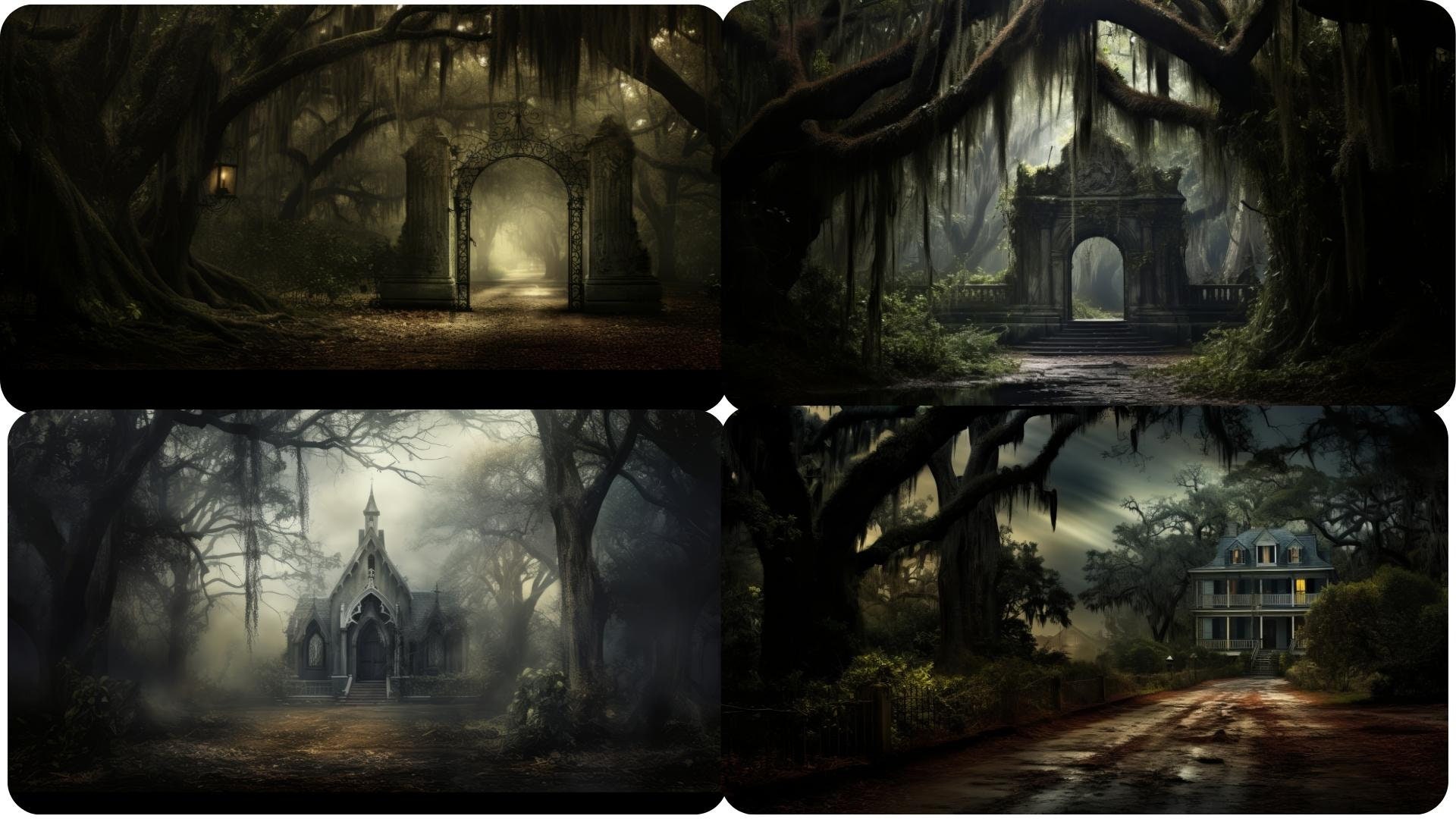 Southern Gothic 16 Pack: Romantic and Mysterious Digital Backdrops ...