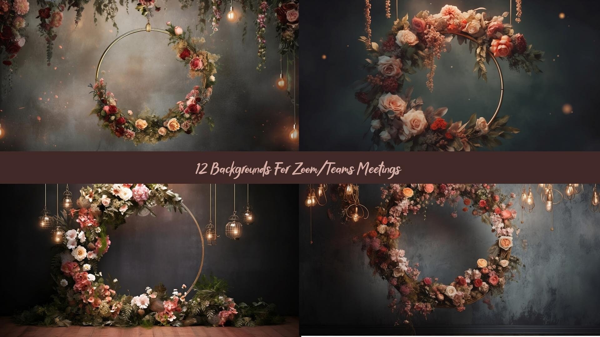 12-pack Floral Ring Backdrops Collection, High-quality Digital ...