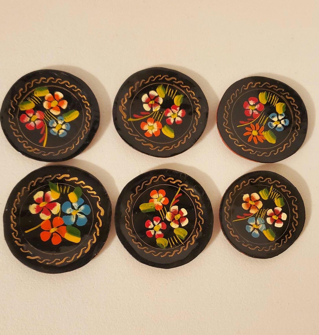 MINI Vintage Handmade Pottery Clay Plates Set of 6 - Etsy