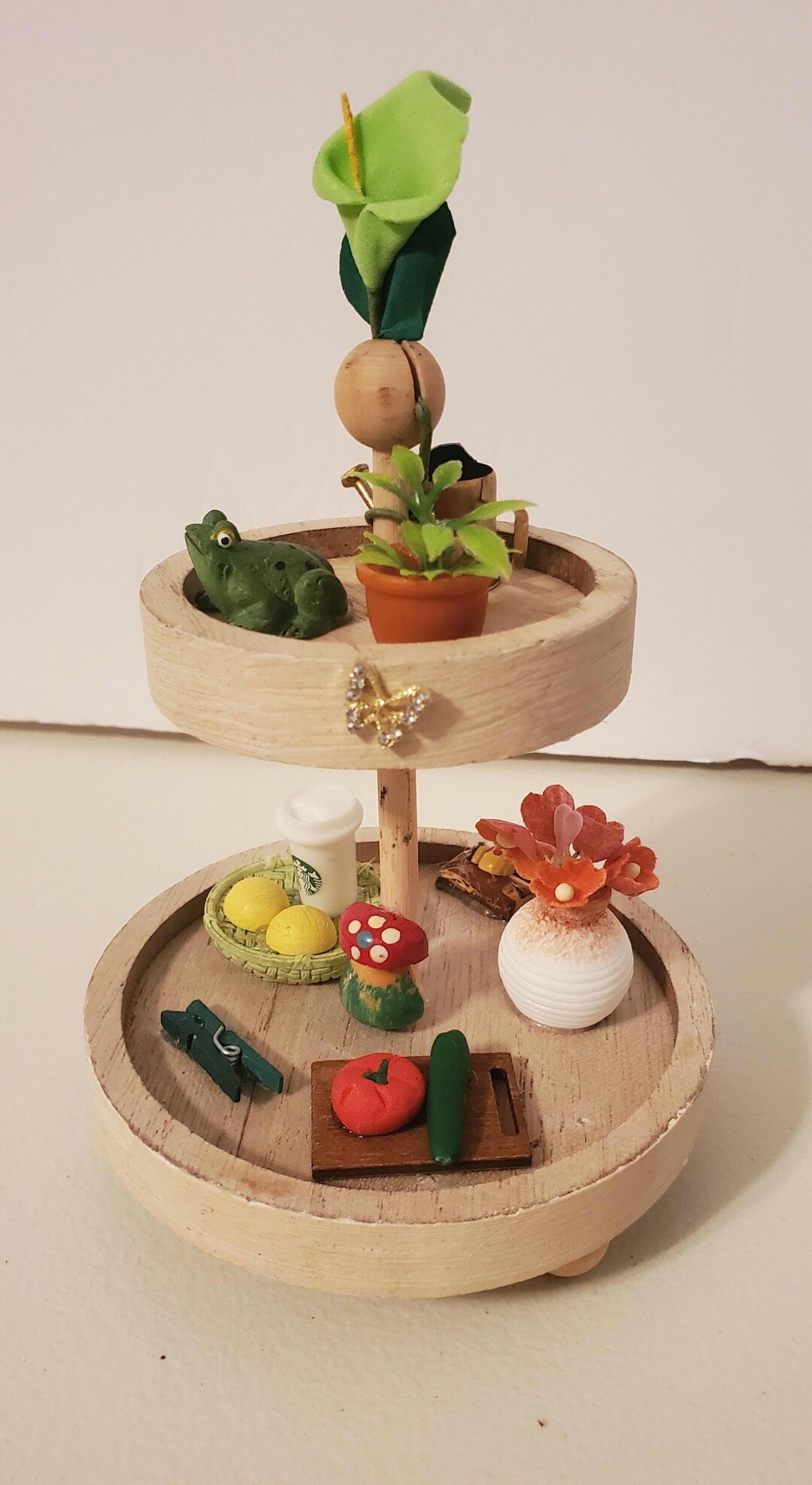 Miniature Two Tier Garden Themed Display - Etsy