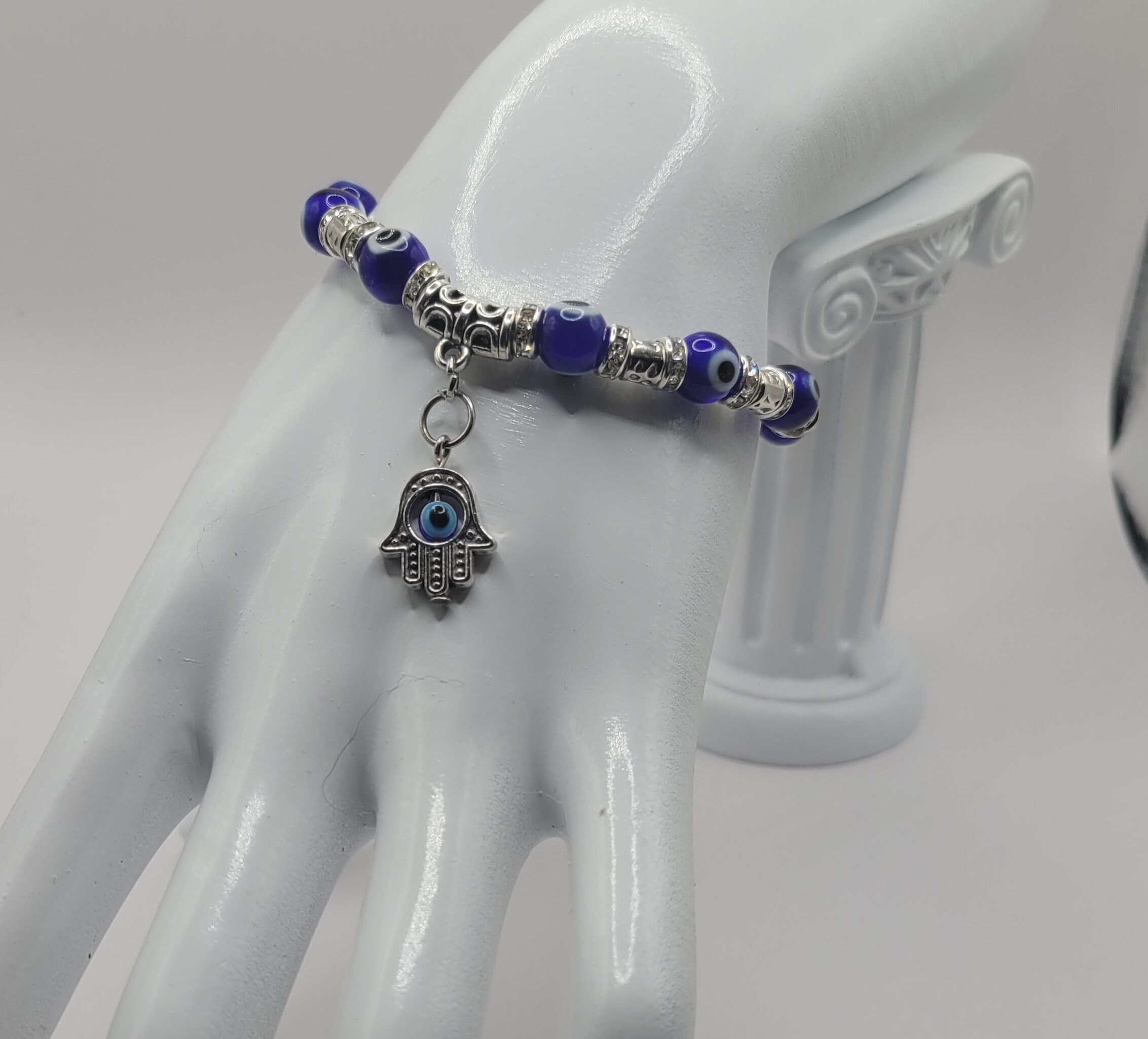 Beautiful Turkish Evil Eye Protection Bracelet With Hamsa Hand Charm - Etsy