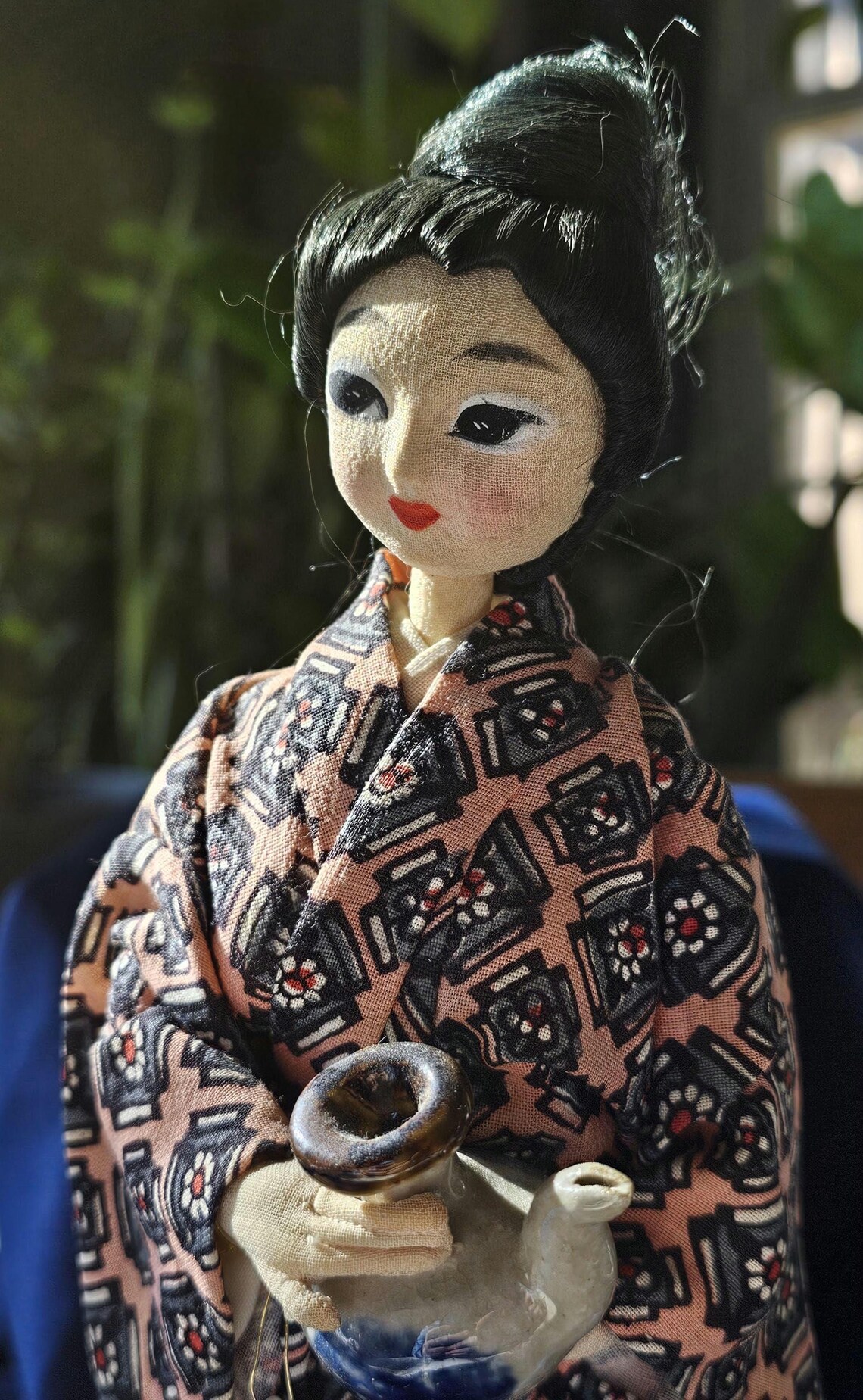 Vintage Cloth, Hand-painted Japanese Doll. Made in Okinawa. Shuri Women ...