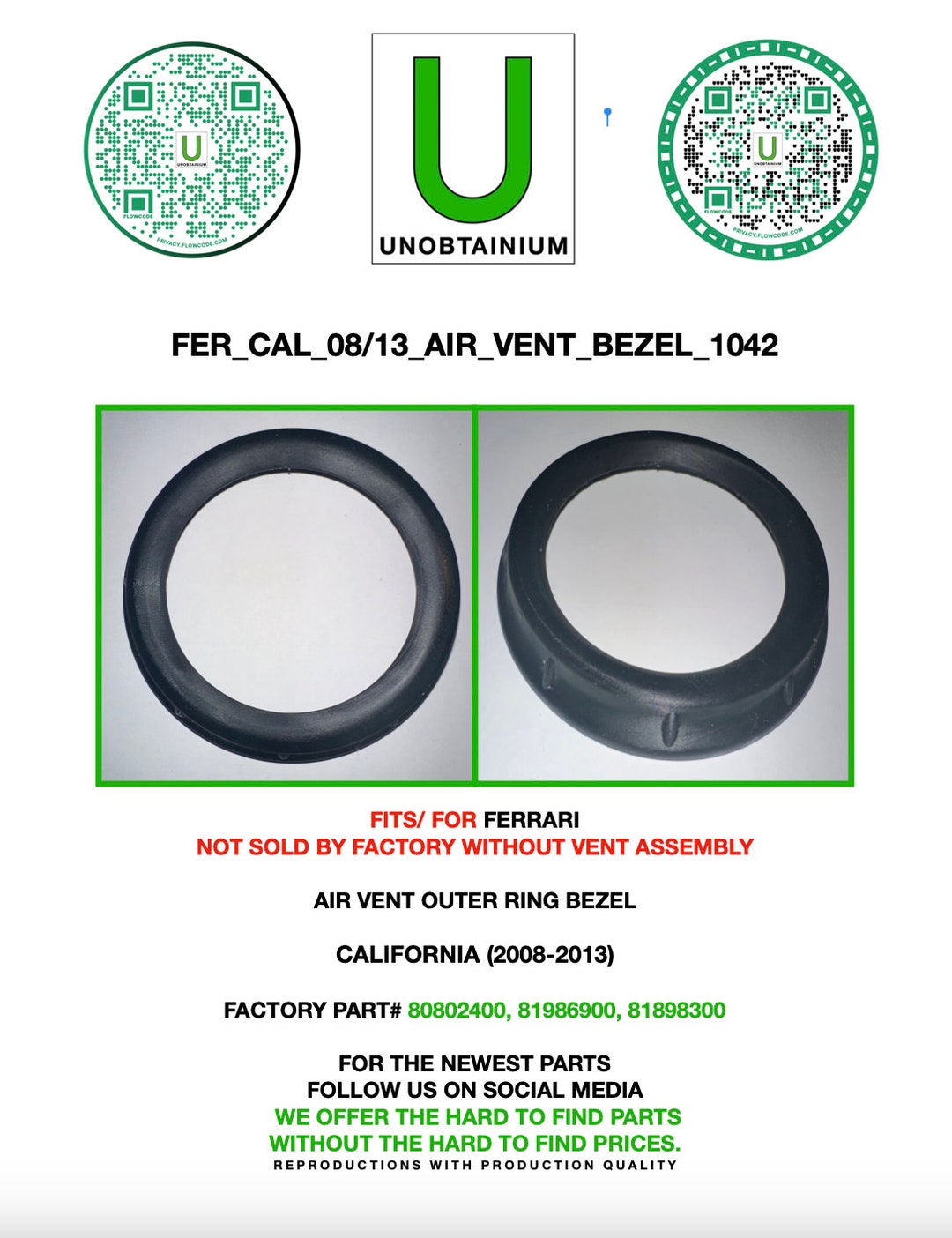 Ferrari California Dash Vent Bezels 80802400, 81986900, 81898300 - Etsy