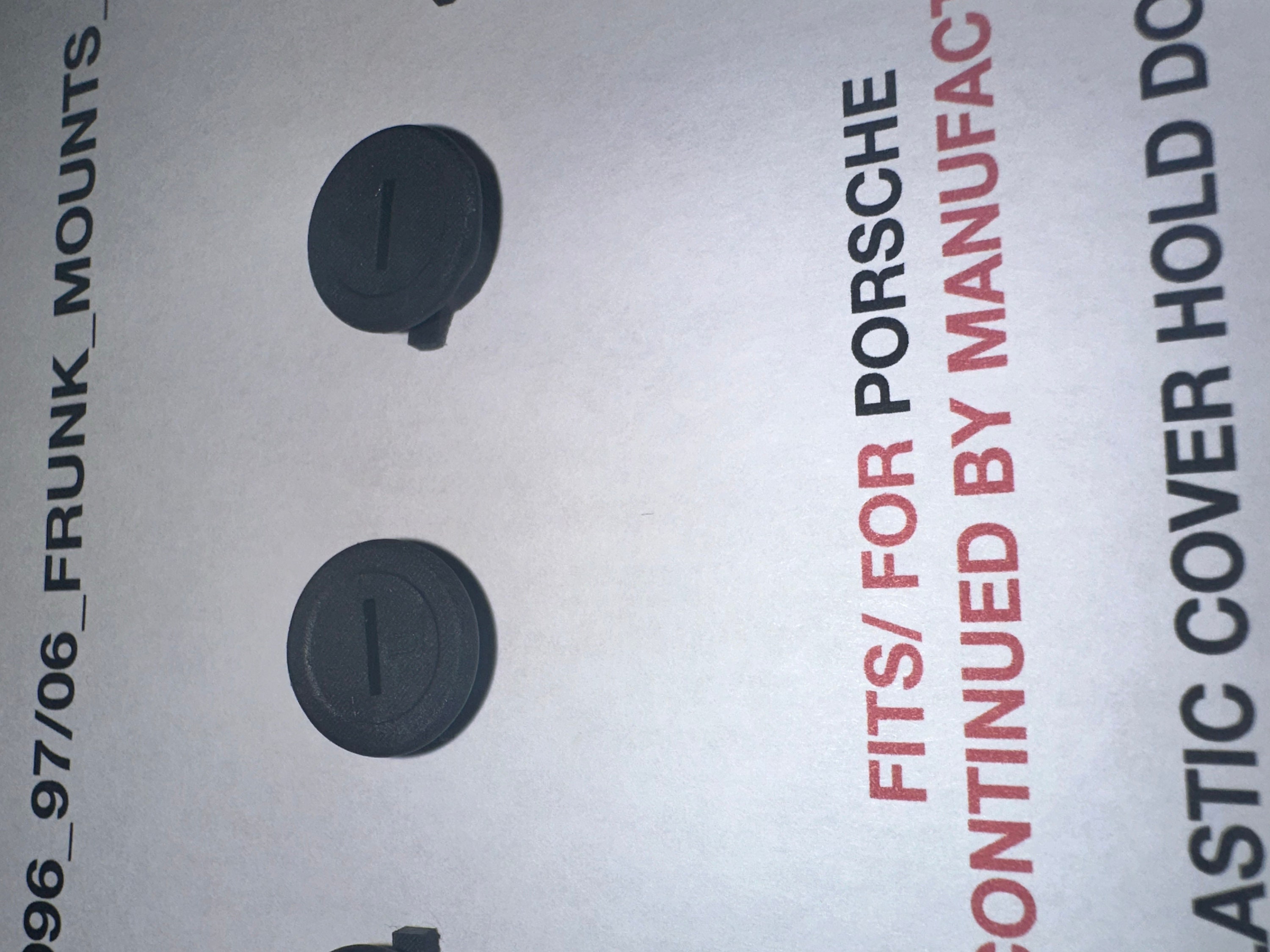 PORSCHE 996 / 998 Plastic Mounts for Frunk Part# 99959003640 ...