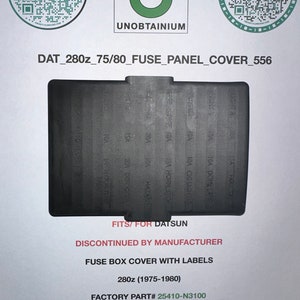Datsun 280z Fusebox Cover - Etsy
