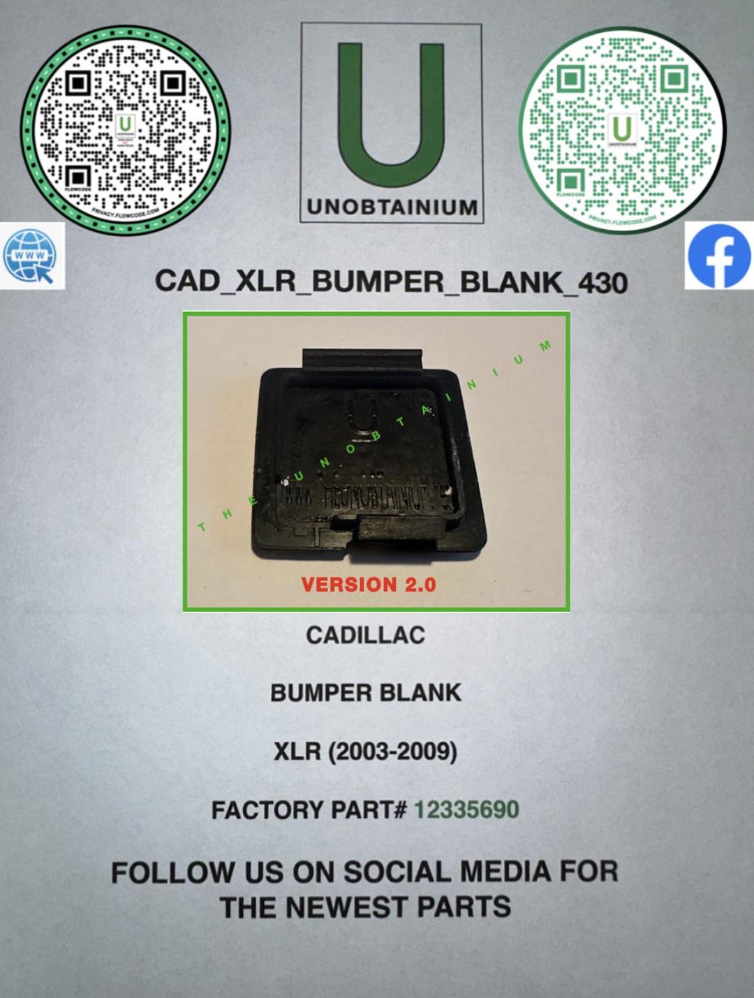 Cadillac XLR Rear Bumper Blank Part# 12335690 - Etsy