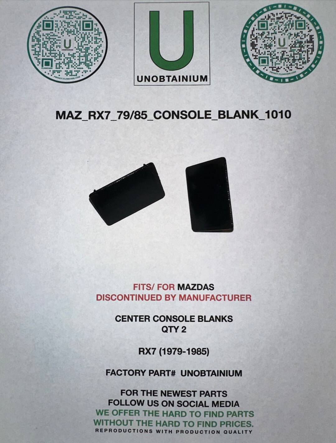 MAZDA RX7 (1979-1985) Center Console Blanks Qty 2 - Etsy