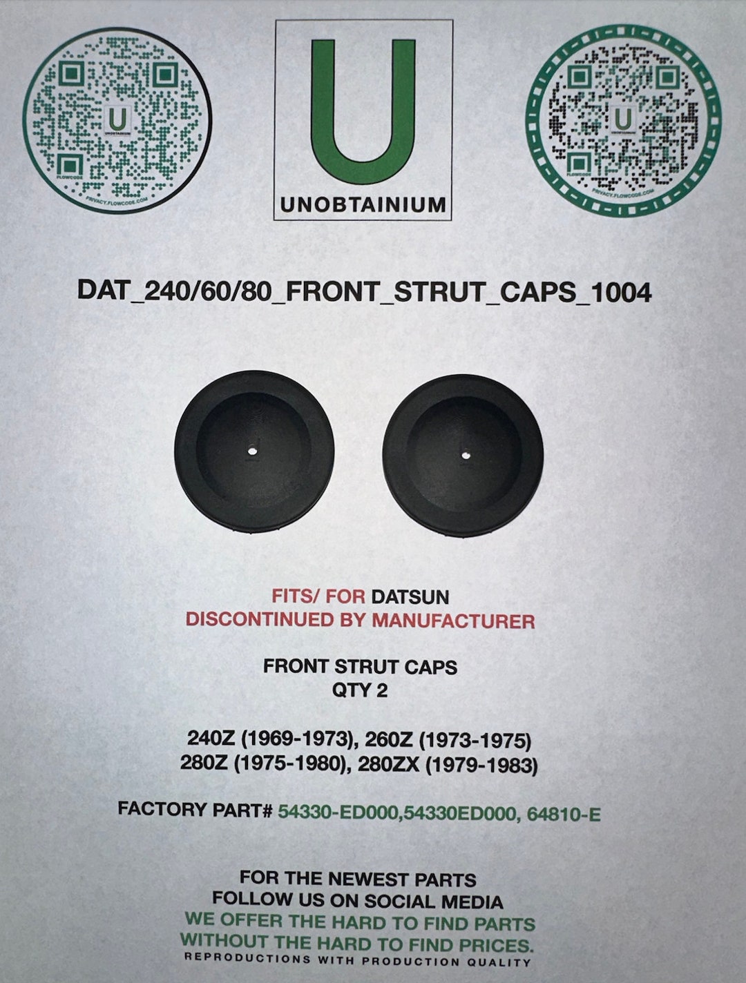 DATSUN 240z 260z 280z & 280ZX Strut Cap Part 54330ED000 54330ED000 ...