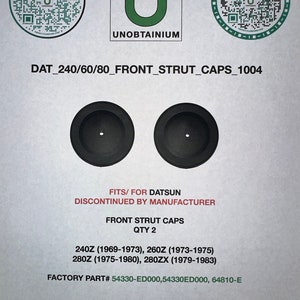 DATSUN 240z 260z 280z & 280ZX Strut Cap Part 54330ED000 54330ED000 ...