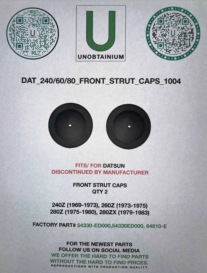 DATSUN 240z 260z 280z & 280ZX Strut Cap Part 54330ED000 54330ED000 ...