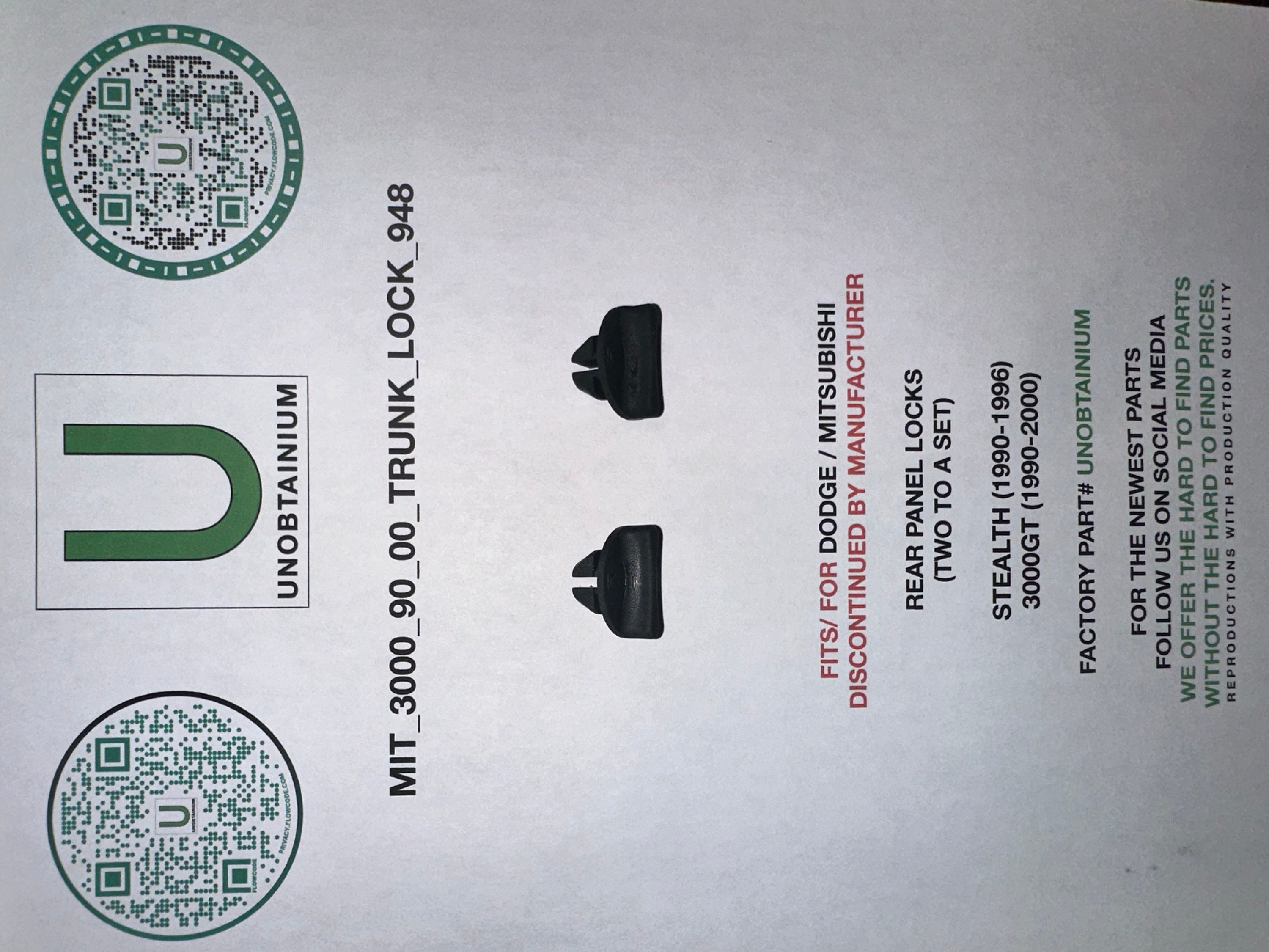 Mitsubishi 3000gt/ Dodge Stealth Trunk Panel Locks set of - Etsy