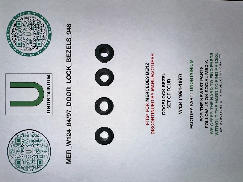 Mercedes Benz W124 Door Lock Bezel Trim (four to a Kit) - Etsy