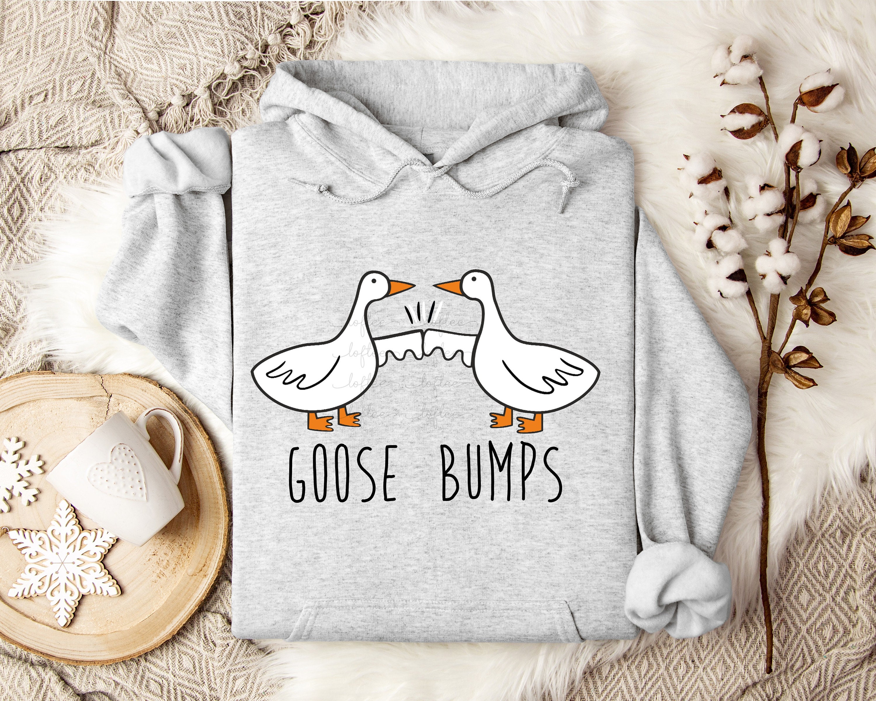 Cute Goosebumps Friendship Hoodie - Cute Geese Fist Bump Graphic Design ...