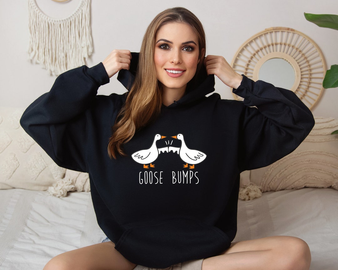 Cute Goosebumps Friendship Hoodie - Cute Geese Fist Bump Graphic Design ...