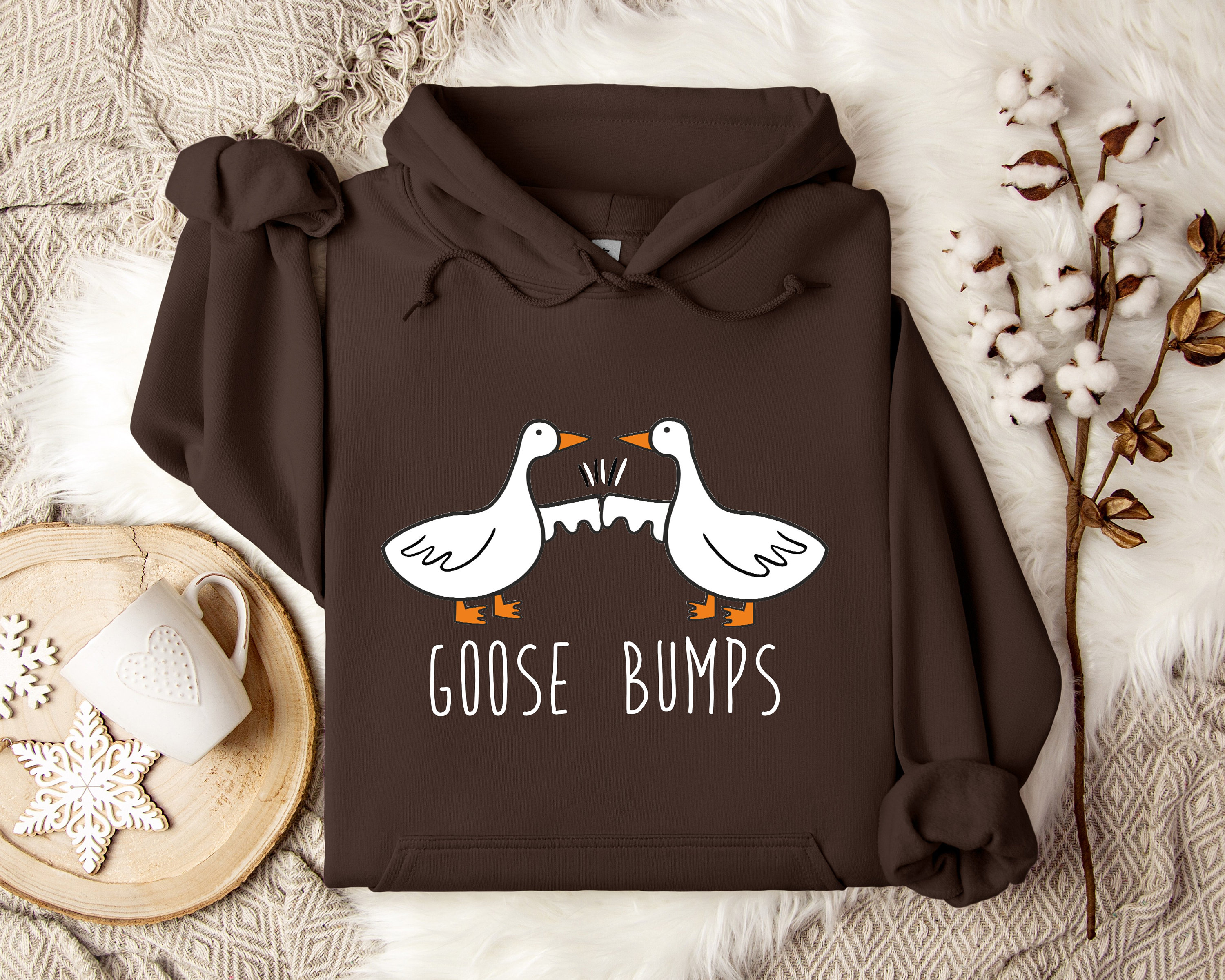Cute Goosebumps Friendship Hoodie - Cute Geese Fist Bump Graphic Design ...