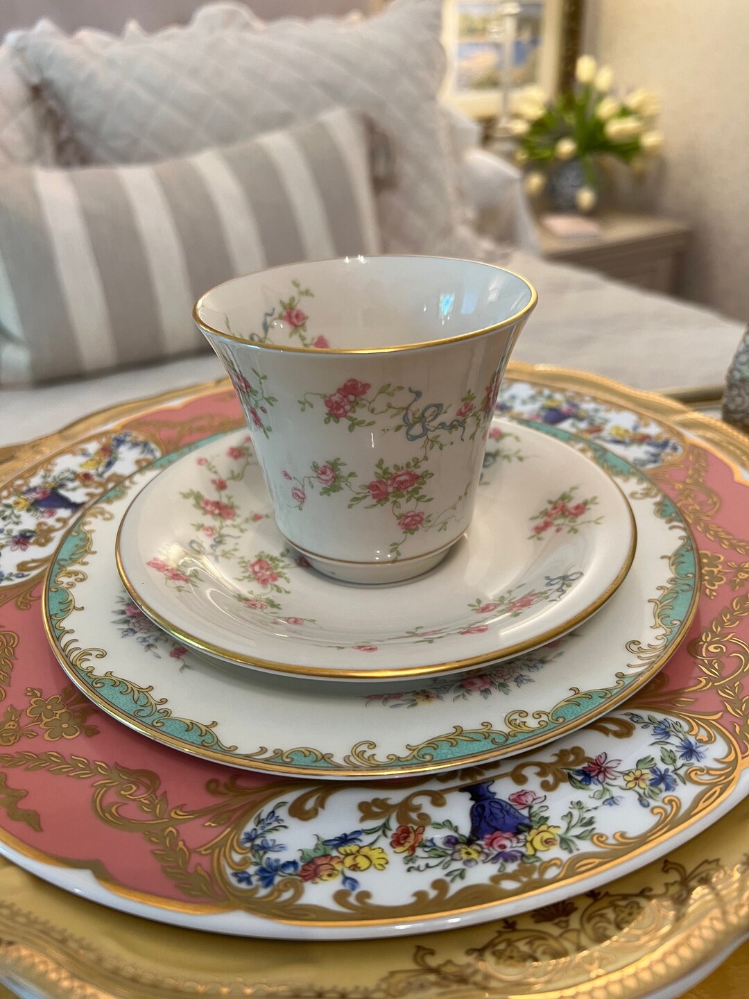 American Manor “roxanne” Flat Cup and Saucer - Etsy