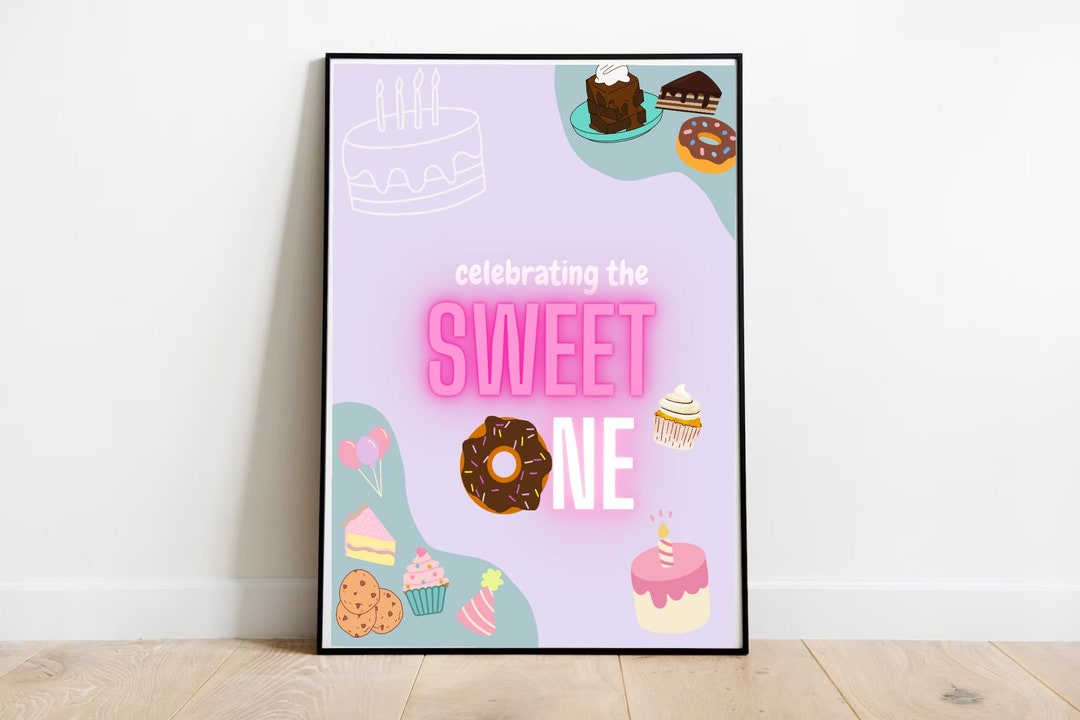 Candy/ Sweets Themed Poster, First Birthday Party, Boy or Girl ...