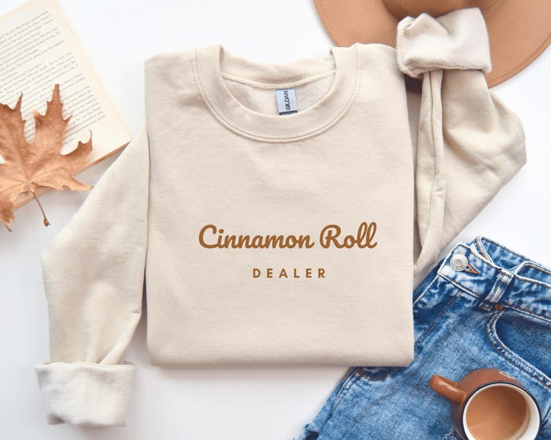 Cinnamon Roll Dealer Baker Sweatshirt, Cinnamon Roll Crewneck, Baking ...