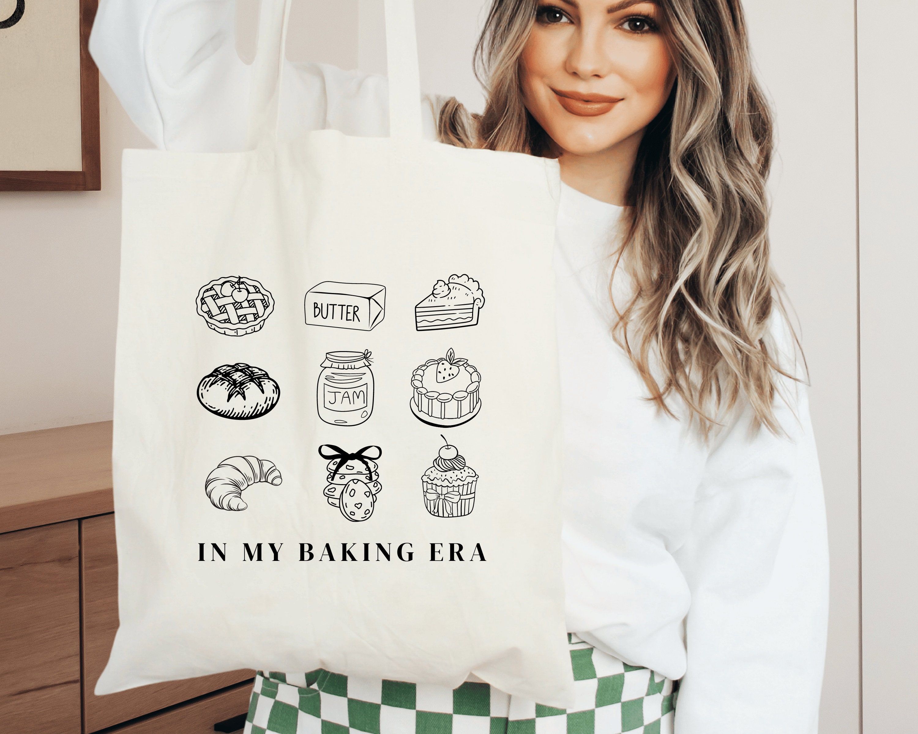 Tote Bag Gift for Baker, in My Baking Era Canvas Tote Bag, Baking Gift ...
